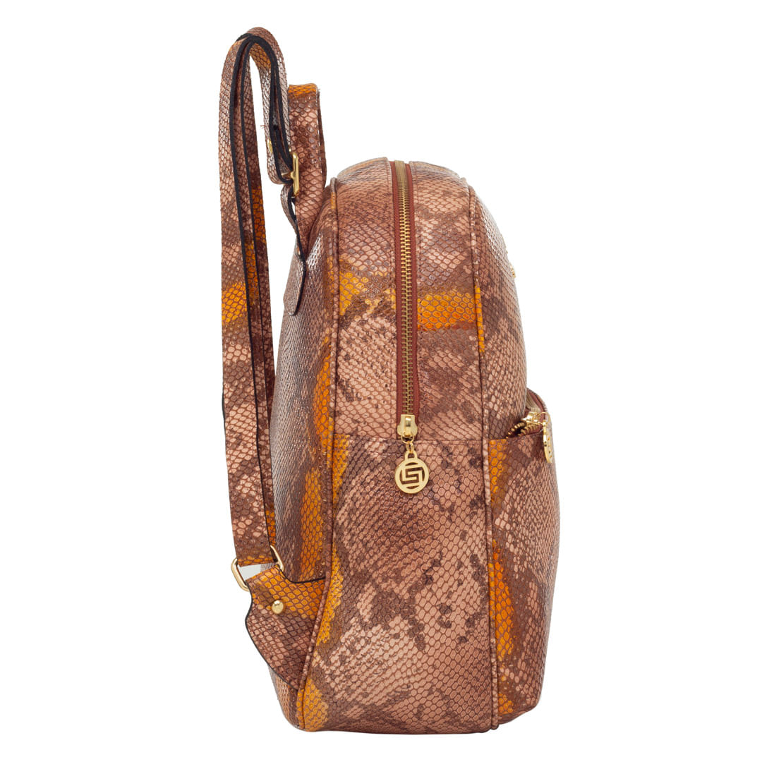 Mochila Smartbag Couro Python Laranja - 50158.20